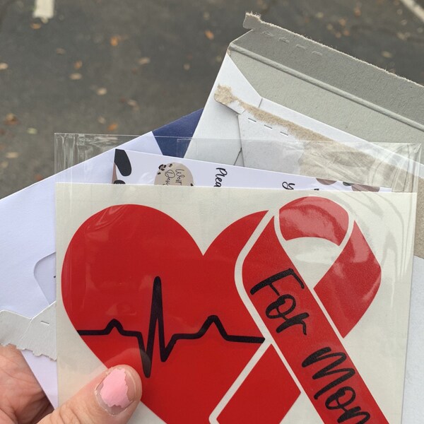 Heart Disease Awareness Ribbon Decal | Cardiovascular | Heart Health ...