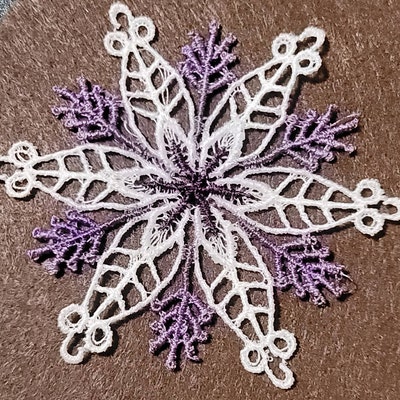 FSL Snowflake Ornament Golden Christmas Free Standing Lace Machine ...