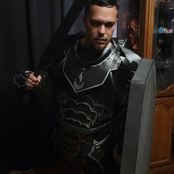 Leather Armor Dragon Scale Chest Back & Shoulders Dragonscale Armor ...