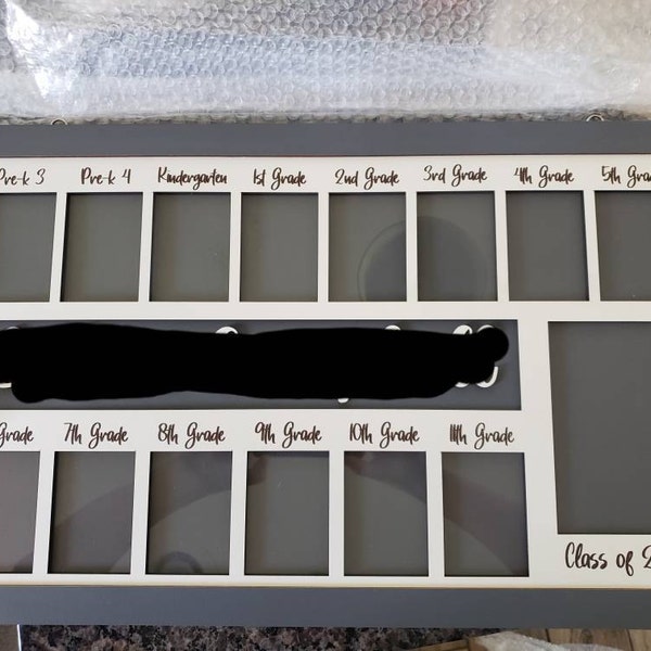 3D Pre-k-12 School Years Picture Frame gray Stain Personalized Photo ...