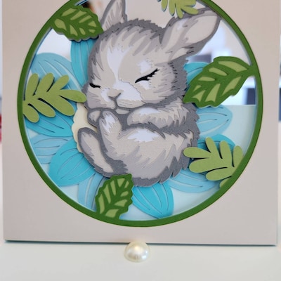 Cute Bunny Shadow Box Svg, Spring Shadow Box Svg, Easter Shadow Box Svg ...