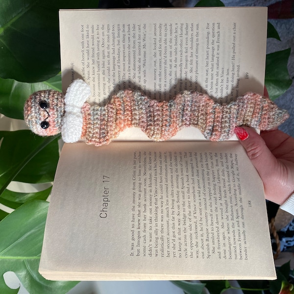 Crochet Bookworm Bookmark - Etsy