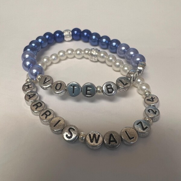 50% Donated to HARRIS 2024, Faux Pearl, Rose Gold Acrylic Letters and ...