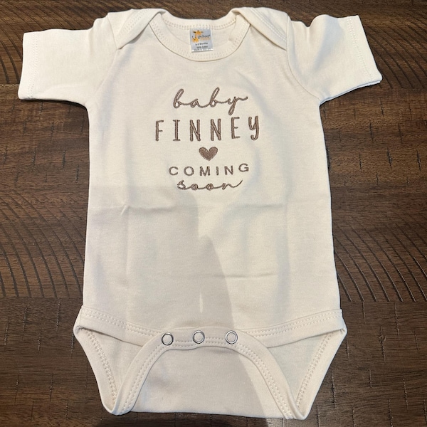 Embroidered Baby Name Onesie® Girl, Boy, Pregnancy Announcement Onesies ...