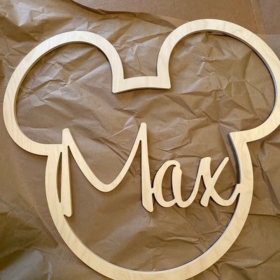 Backdrop Birthday Sign Wooden Name Sign Mickey Mouse Sign Name Nursery ...