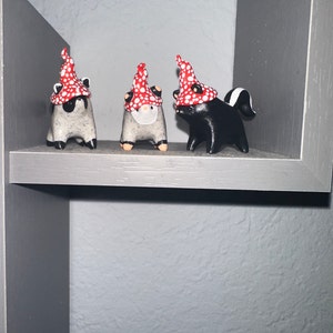 Made to Order Mushroom Crow Totem, Raven Clay Figurine, Crow Sculpture ...