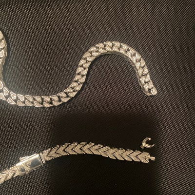 Iced Out 10mm Miami Cuban Chain Pitbull Dog Pendant Silver Plated Bling ...