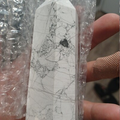 Large White Howlite Crystal Tower - Etsy