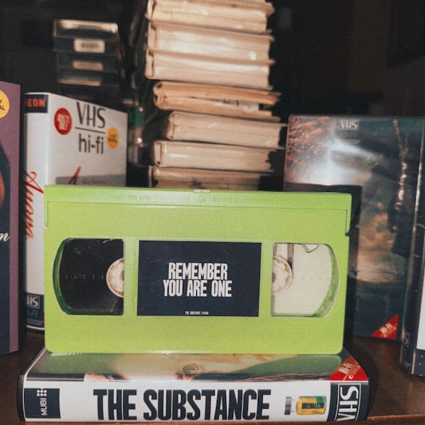 The Substance VHS Movie GREEN TAPE Custom Artwork . Demi Moore ...