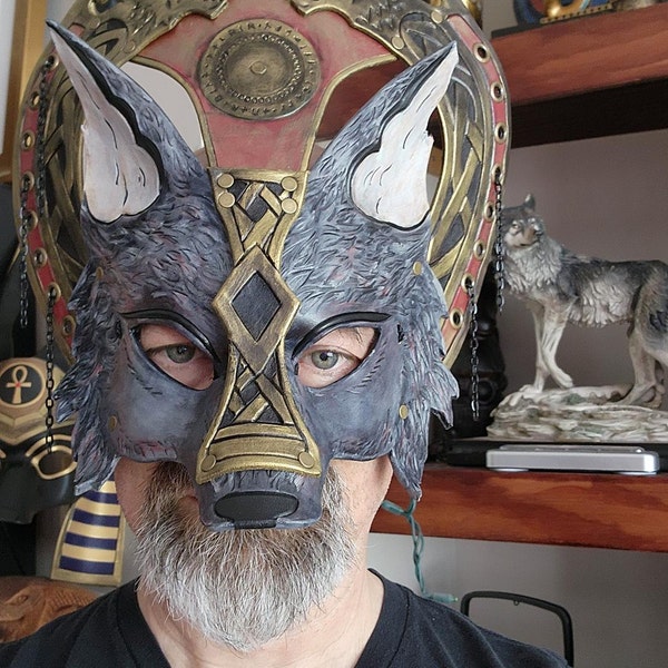 Made to Order: Norse Fenrir Wolf Leather Mask - Etsy