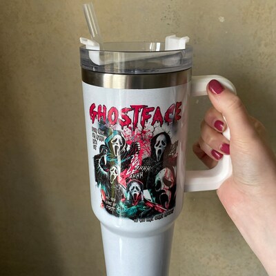 40oz Ghostface Tumbler, No You Hang Up, Scream Movie Tumbler, Horror ...