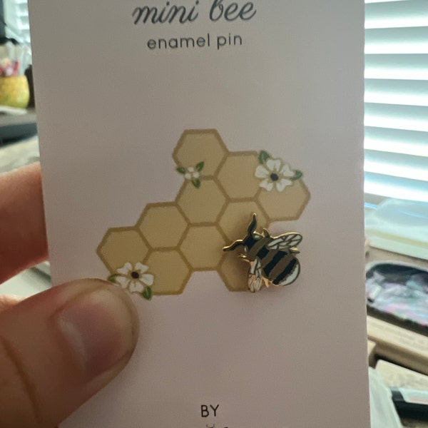 Mini Bee Pin, Tiny Gold Hard Enamel Honeybee Lapel Pin Badge, Nature ...