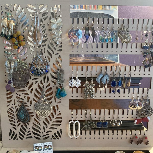 Large Earring Holder With Ring Tray: Personalized Gift - Etsy