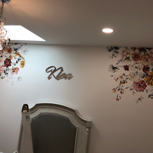 Floral Corner Wall Decals: Wild Garden Nursery Decor - Etsy