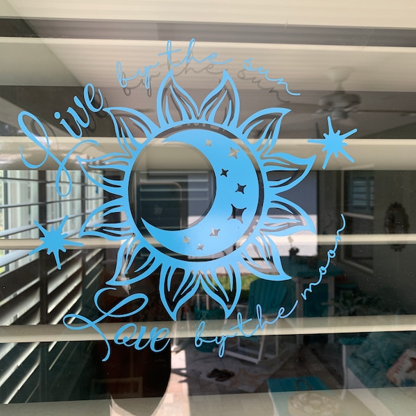 Sun and Moon Vinyl Decal: Laptop, Car, Kayak Sticker - Etsy