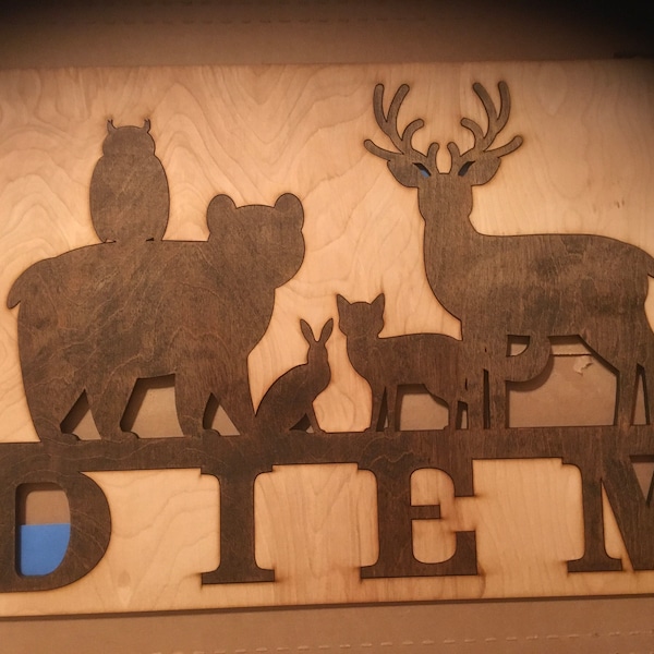 Woodland Animals Decor Sign, Custom Animal Name Sign, Kids Room Decor ...