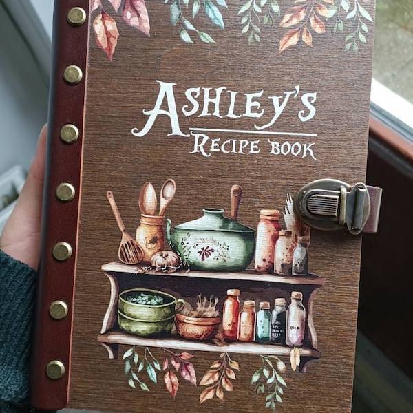 Personalized Halloween Recipe Book Wooden Recipe Binder Witch Recipe ...