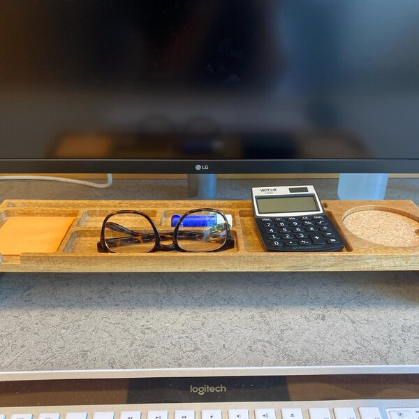 Wood Desk Organizer, Home Office Desk Organization, Tablet & Phone ...