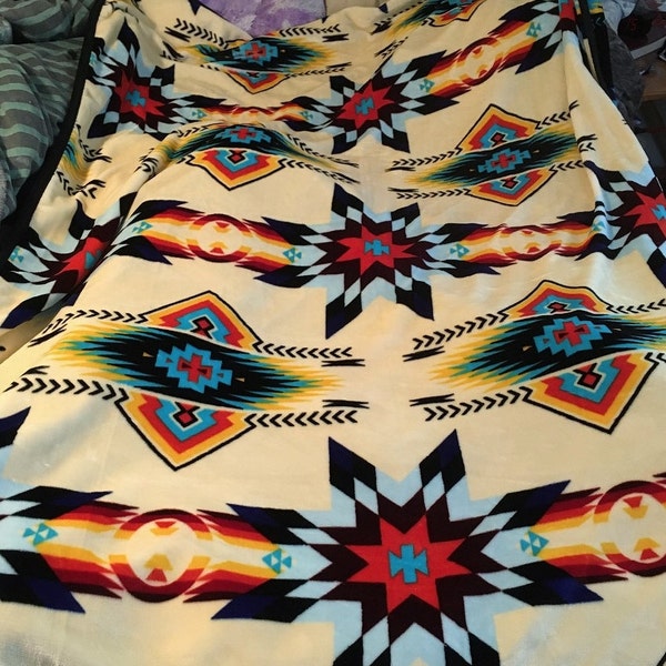 Southwest Native Design Super Soft Plush Reversible Full Size Blanket ...