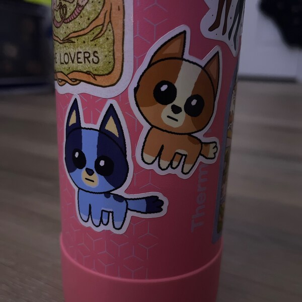 Heeler Dog TBH Creature Sticker | Blue and Bingo Dogs Cartoon Meme ...