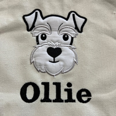 Satin Finish Schnauzer Applique Design Dog Applique Instant Download - Etsy
