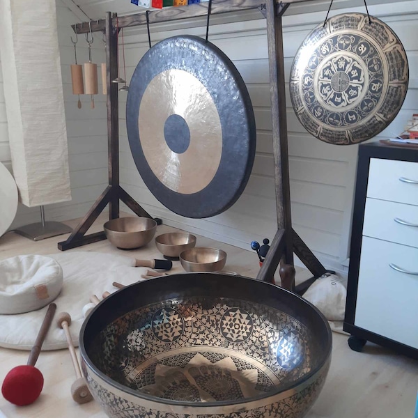 Lord Kaal Vairab With Tree of Life Adorned Fancy Gong- Beautifully ...