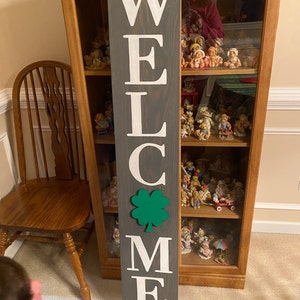 Large Vertical Welcome Sign Front Door Sign Porch Leaner | Etsy
