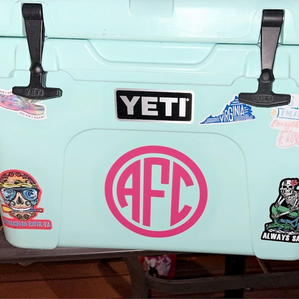 Monogram Decal, Vinyl Decal, Yeti Monogram, Monogram for Cooler ...