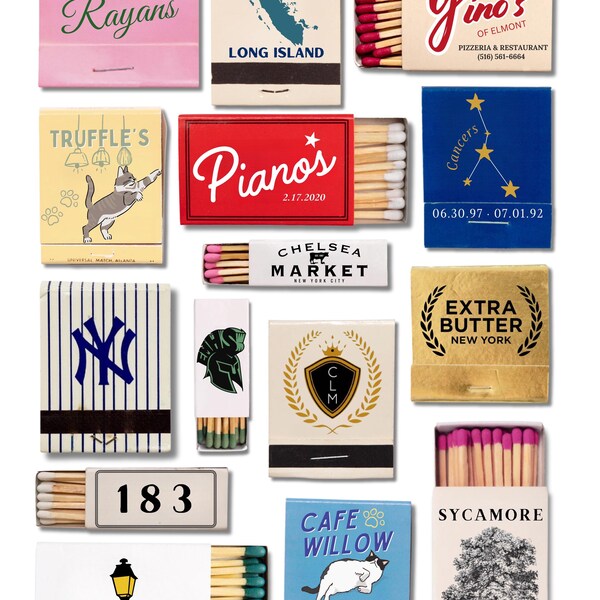 VINTAGE MATCHBOOK PRINT, Trendy Matches Poster, Retro Matchbox Wall Art ...