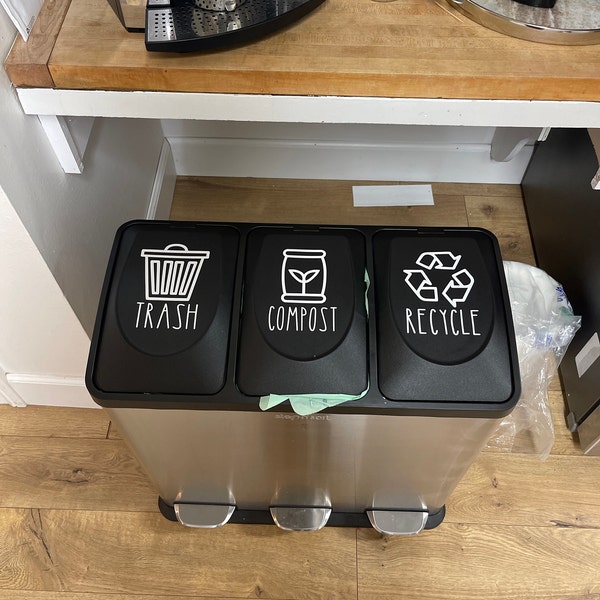 Compost Stickers // Custom // FREE SHIPPING in US. - Label Trash Can ...