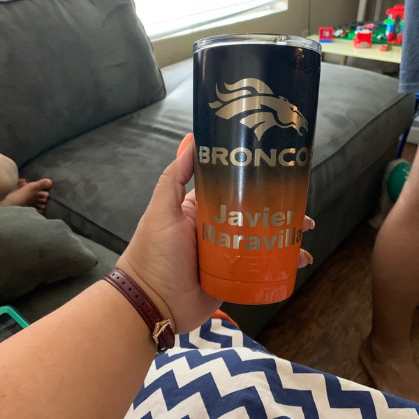 Denver Broncos Powdercoated Yeti Tumbler, Free Personilization - Etsy