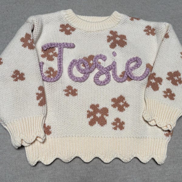 Hand Embroidered Baby and Toddler Christmas Sweater | Xmas Name Shirt ...