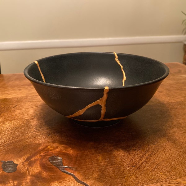 Large Midnight Blue Kintsugi Bowl - Kintsugi Home Decor - Kintsugi ...