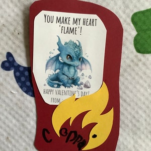 Printable Dragon Valentine's Day Cards for School, Dragon Kids ...
