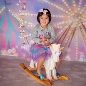 Pink Flamingo Rocker Wooden Rocking Horse for Toddler Rocker Ride on ...