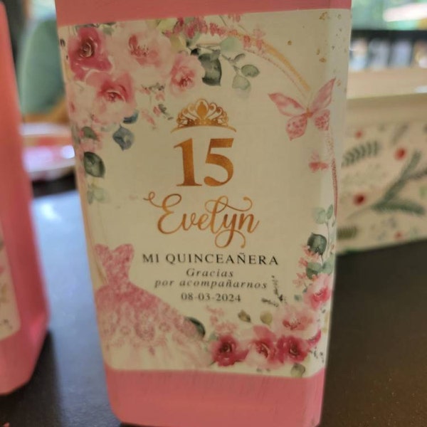 Quinceañera Wine Bottle Labels Printed, Mis Quince Años Labels, Mis XV ...