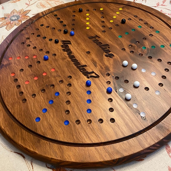 Hand Painted Aggravation Board Game With Custom Engraving — Solid Wood ...