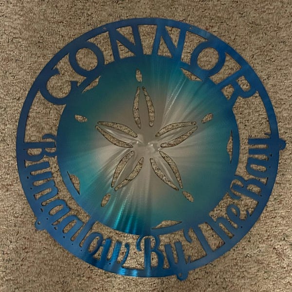 Personalized Metal Sand Dollar Sign - Customizable Weatherproof Door ...