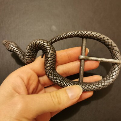 Unique Snake Belt Buckle Pewter Color 6 L X 2 5/8 w - Etsy