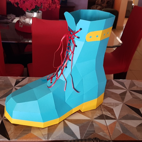 DIY Combat Boots,papercraft Shoe,paper Boots,pdf Templates,3d ...