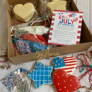 Printable 4th of July Cookie Kit Instruction Card 4"x5" Cookie ...