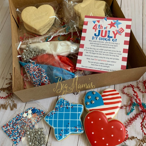 Printable 4th of July Cookie Kit Instruction Card 4"x5" Cookie ...