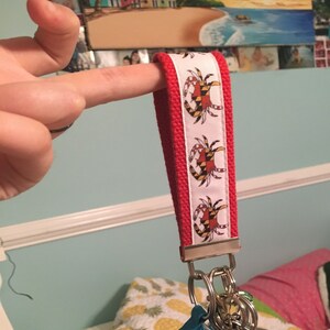 Blue, Brown and White Peacock Webbing Keychain/ Keyfob/ Wristlet - Etsy