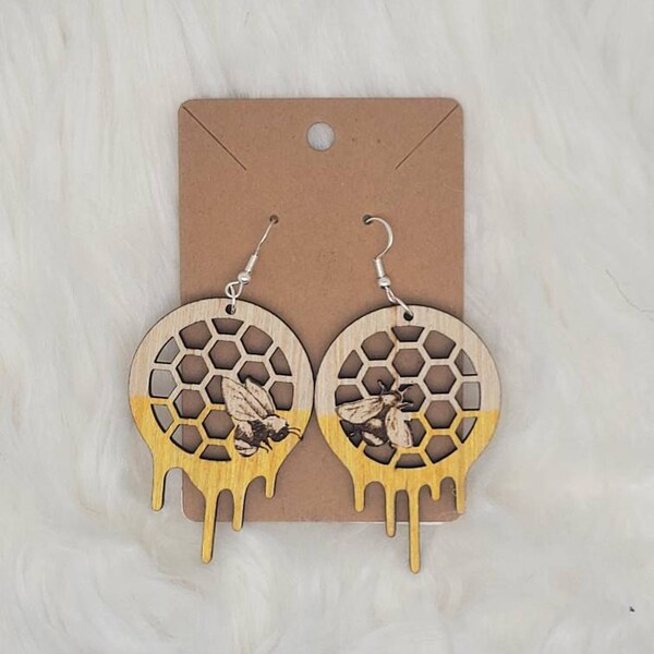 Bee Hive Earring Set - Laser Cut SVG File - Glowforge Ready - Jewelry ...