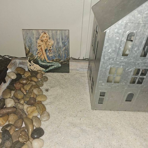 Mermaid Tile, Coastal Beach Home Decor, Backsplash Ceramic Ocean Tile ...