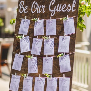 Wedding Seating Table Cards, Poster, Elegant Calligraphy Display 100% ...