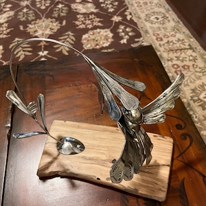 Cutlery Bird, Bird Figurine, Upcycled Silverware, Spoon Bird, Bird Made ...