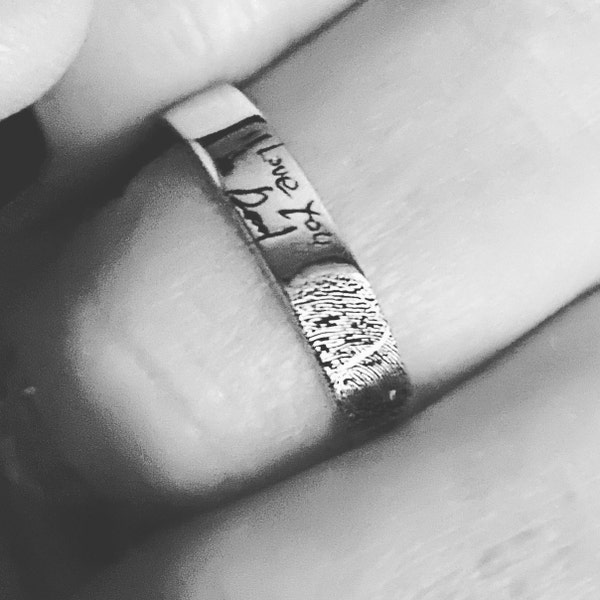 Personalized Finger Print Ring - Stacking Signature Ring - Actual ...