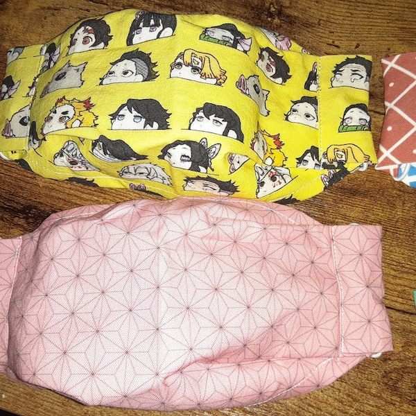 Cosplay Anime Cotton Face Mask, Face Covering, Reusable Mask, Washable ...