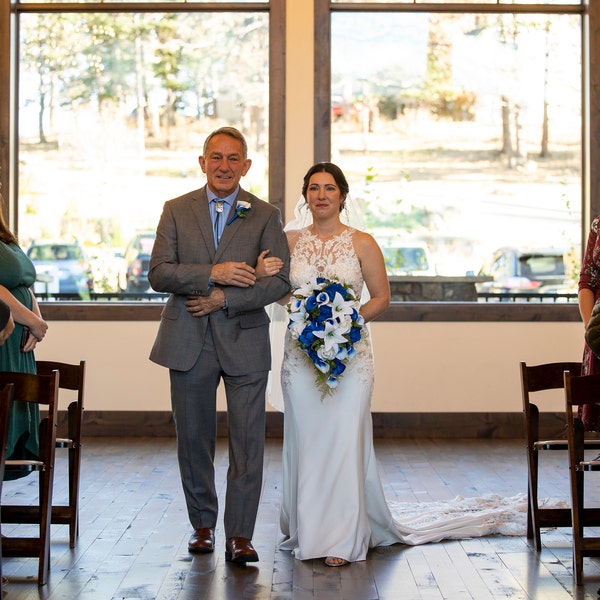 Real Touch Artificial Royal Blue White Ivory Calla Lilies Rose Tiger ...